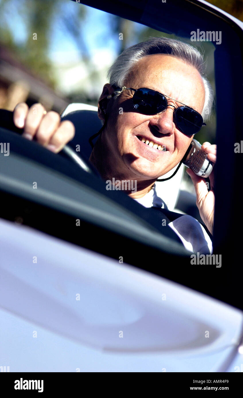 Man in convertible Stock Photo - Alamy