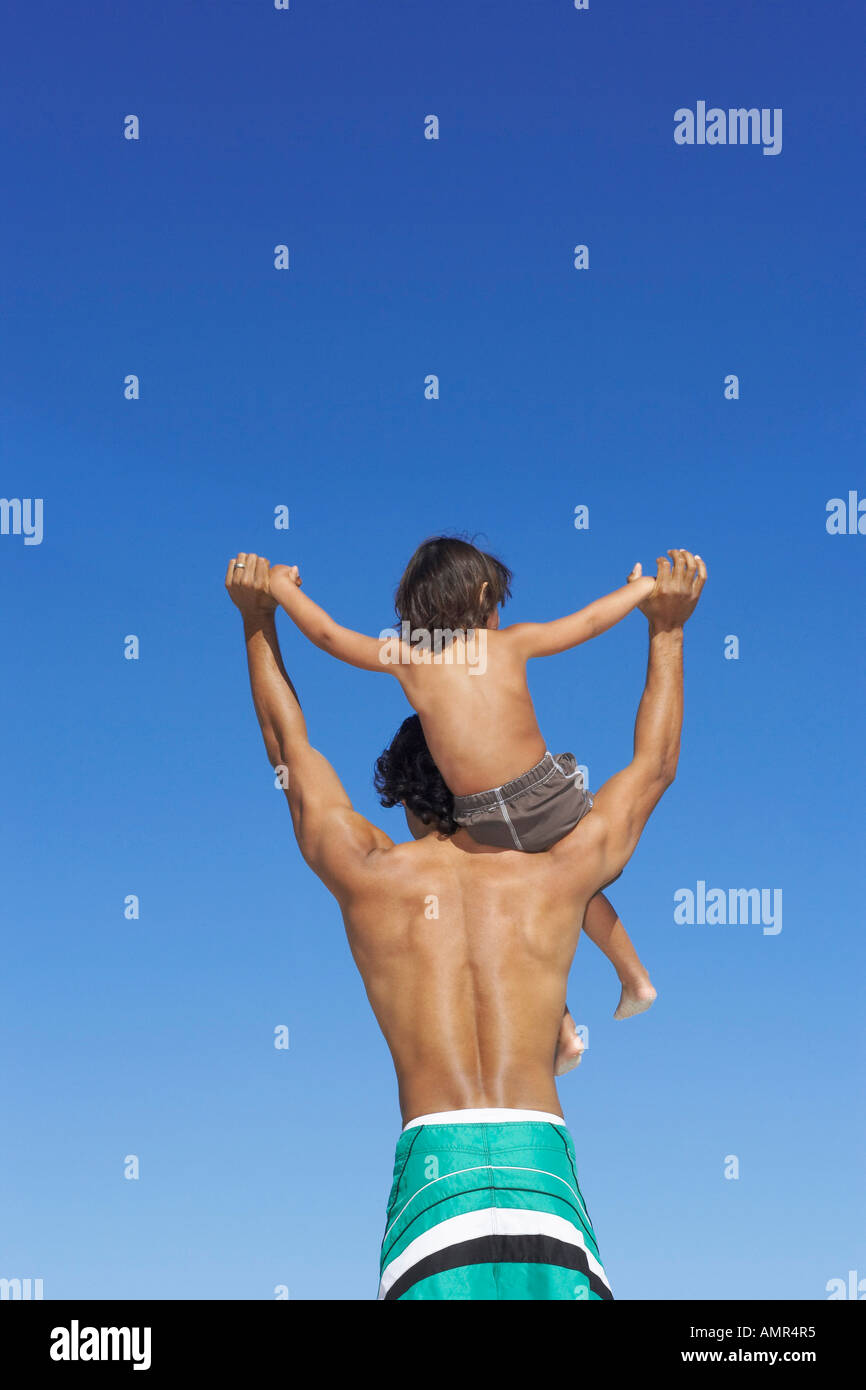 Man In His 30s Son Shoulders Exterior High Resolution Stock Photography ...