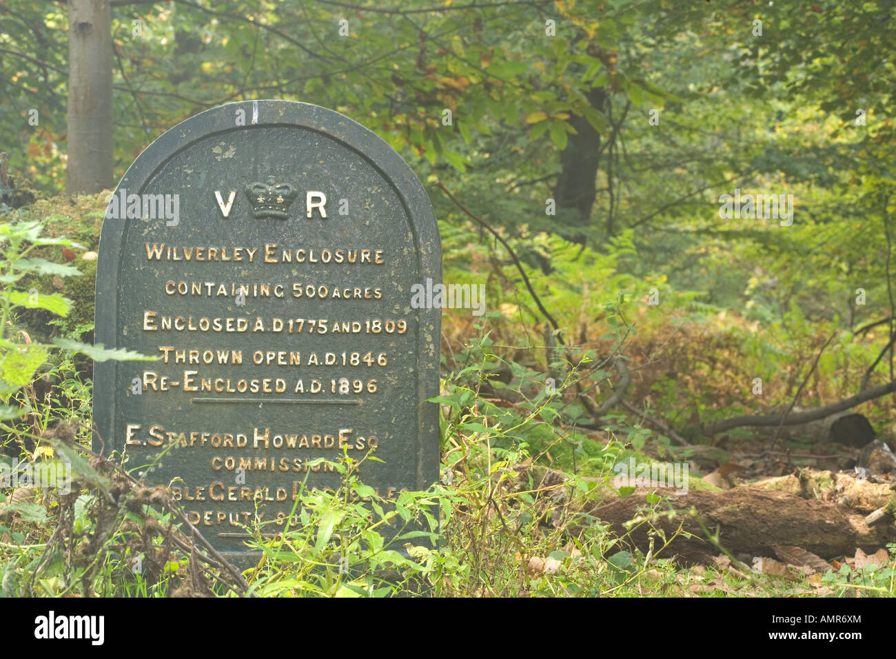 "Victorian enclosure marker Wilverley Inclosure New Forest Hampshire UK ...