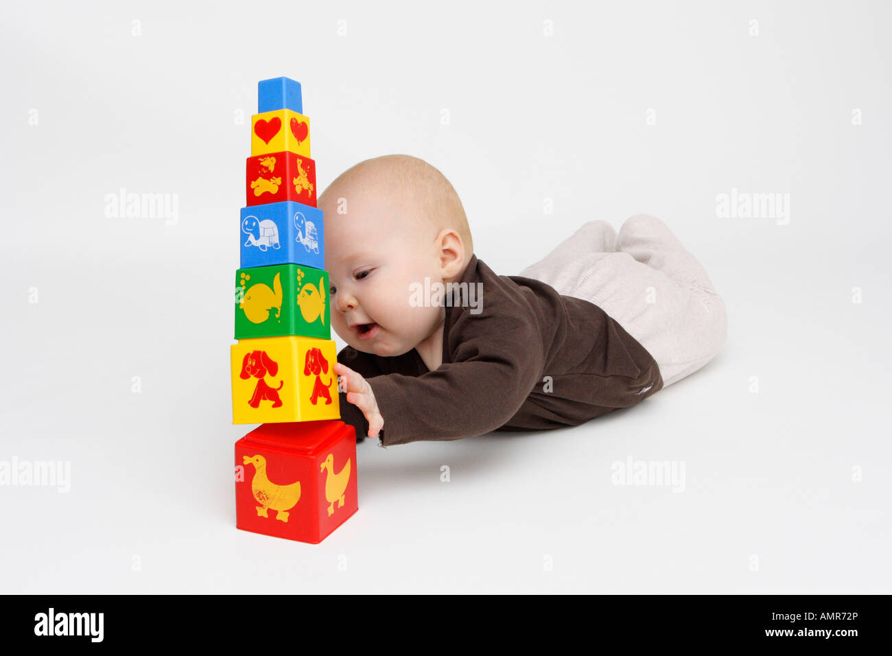 Baby tilting toy tower 2007 Stock Photo - Alamy