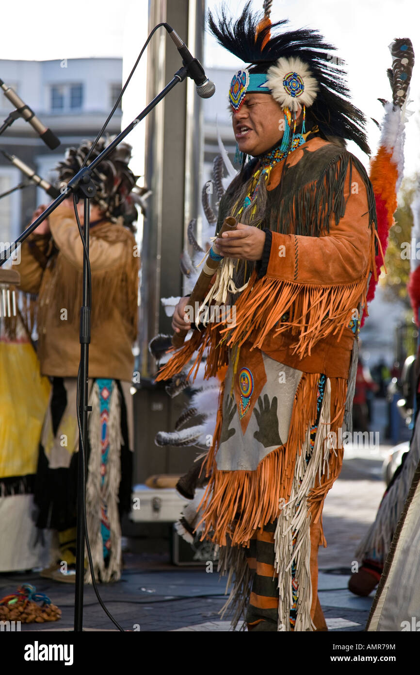 Native american indian musicians playing hi-res stock photography and ...