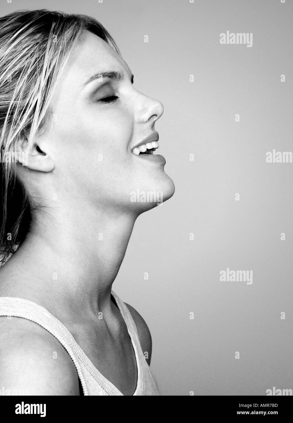 Side laughing Black and White Stock Photos & Images - Alamy