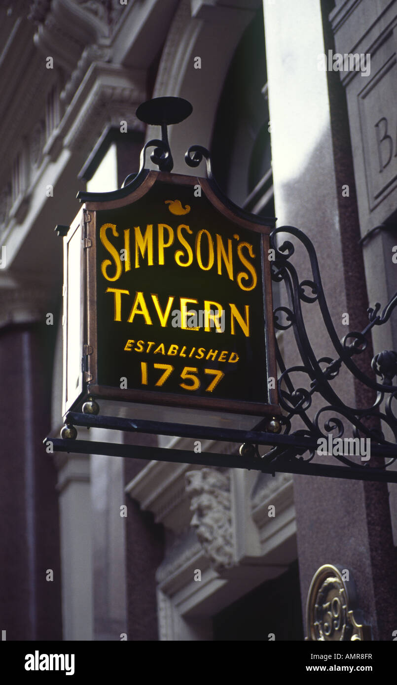 Simpson s Tavern sign London Stock Photo - Alamy
