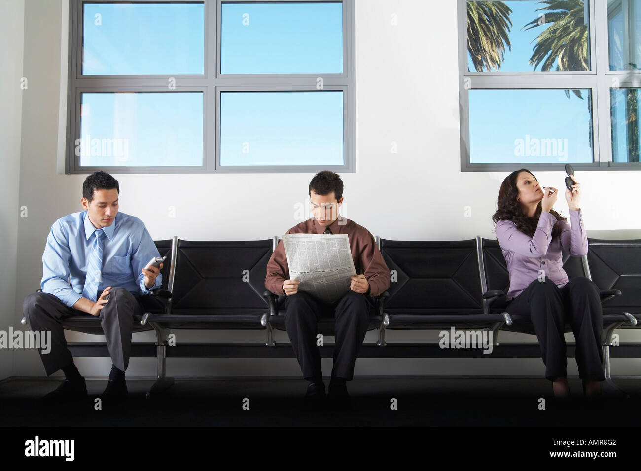 Business People in Waiting Area Stock Photo - Alamy