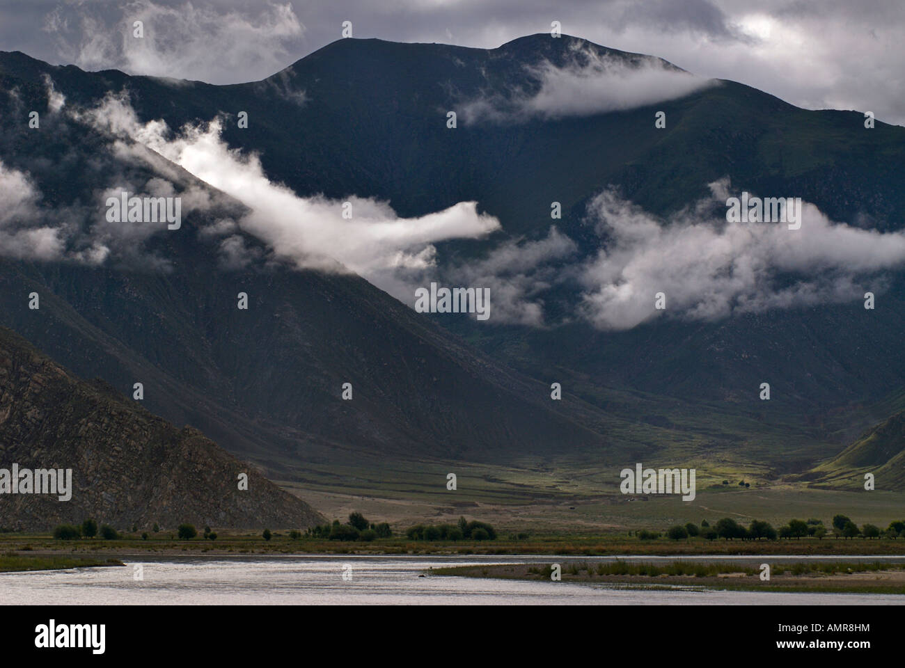 View across the Lhasa river near NyÍtang en route to Lhasa Valleys ...