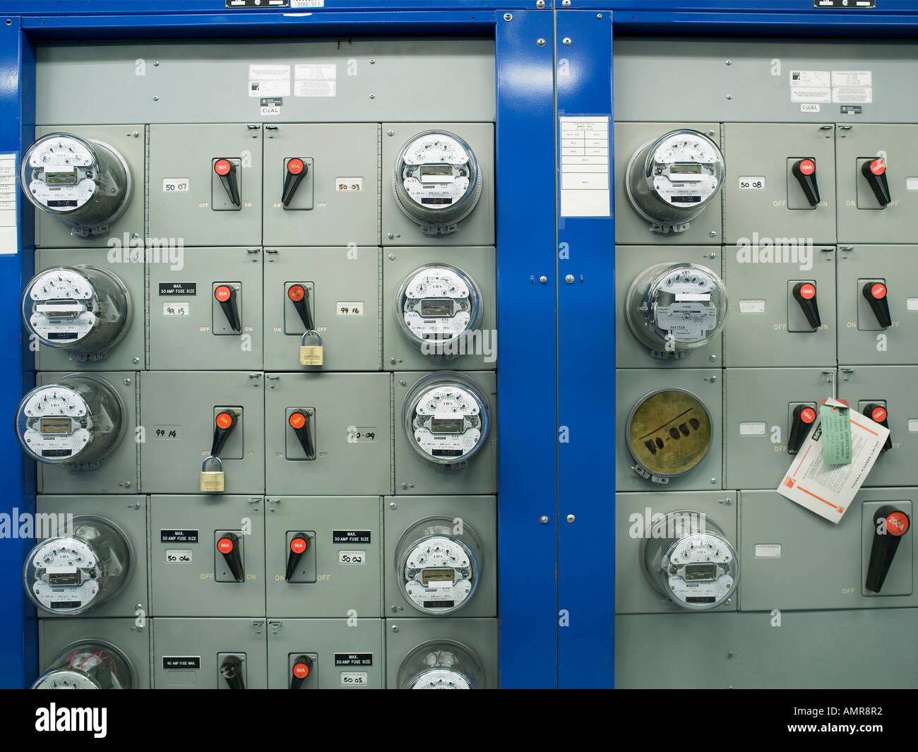 Electric meters row hi-res stock photography and images - Alamy