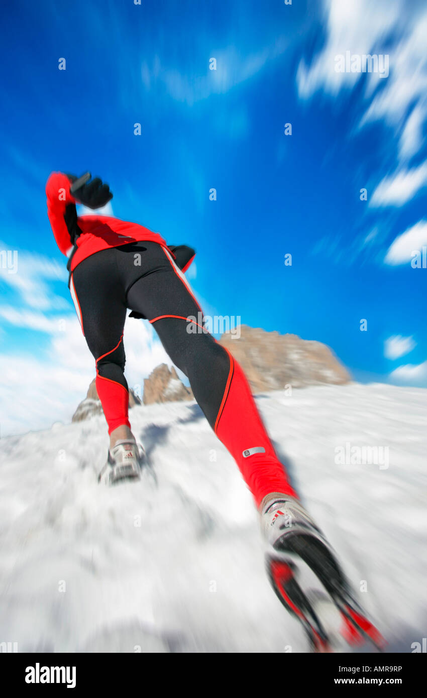 Man running through snow capped hi-res stock photography and images - Alamy