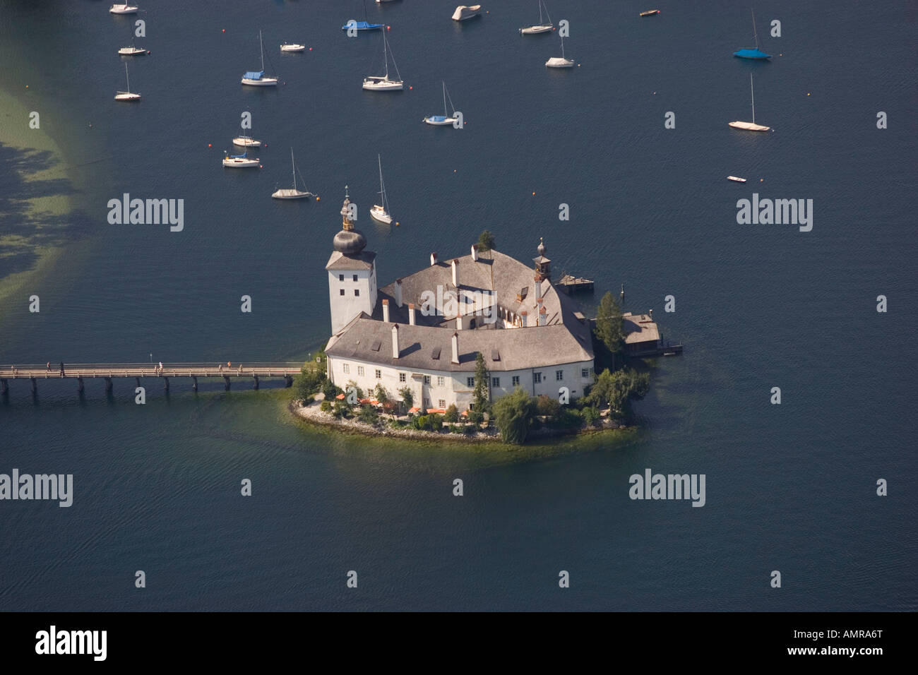 aerial view Schloß Orth Stock Photo - Alamy