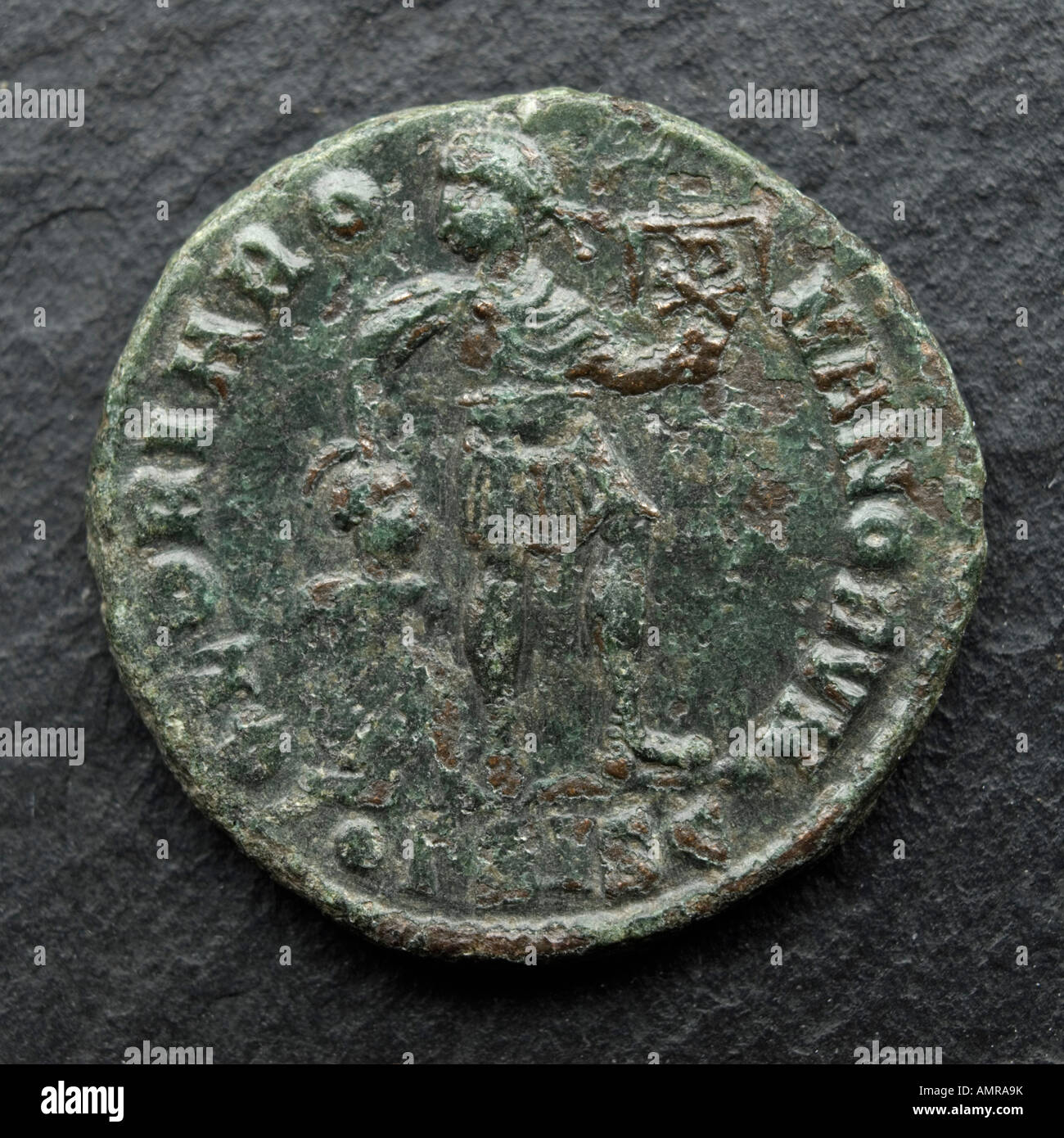 Bronze Roman Coin. Valentian I Stock Photo - Alamy