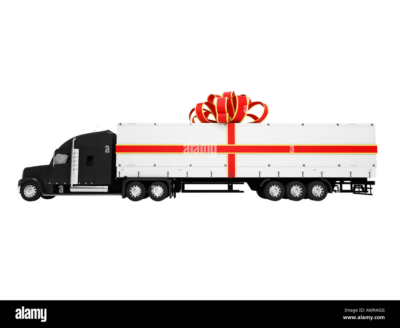 isolated present trailer on white background Stock Photo - Alamy