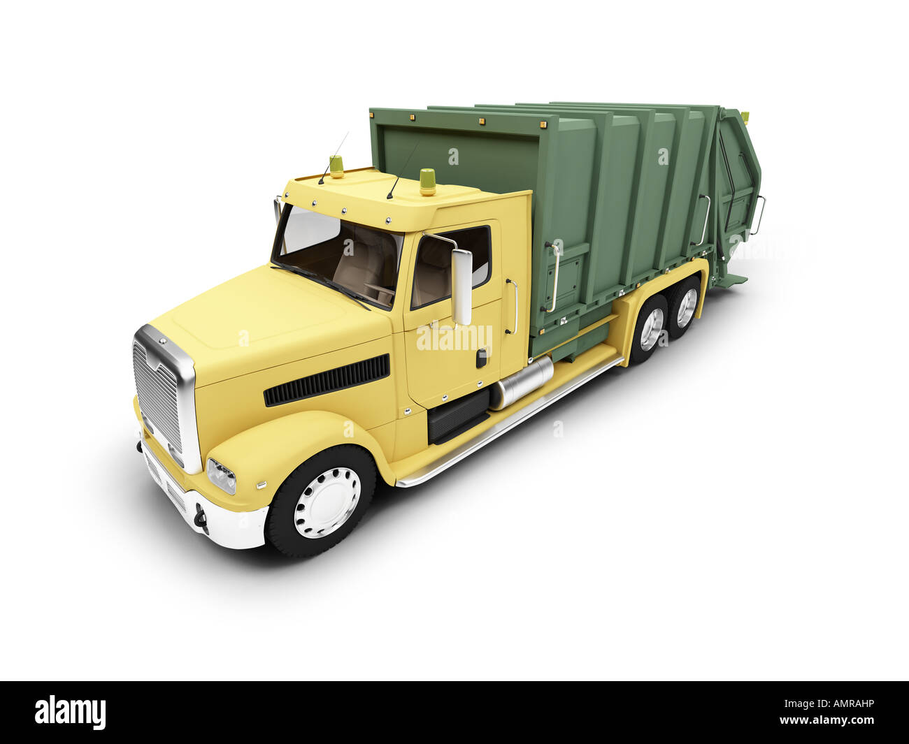 isolated trash dump car on white background Stock Photo - Alamy