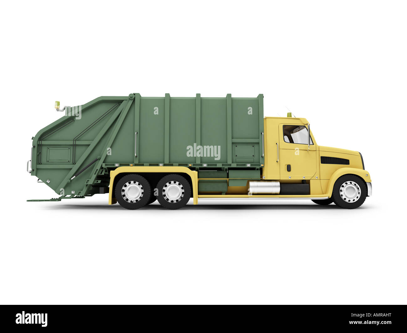 isolated trash dump car on white background Stock Photo - Alamy