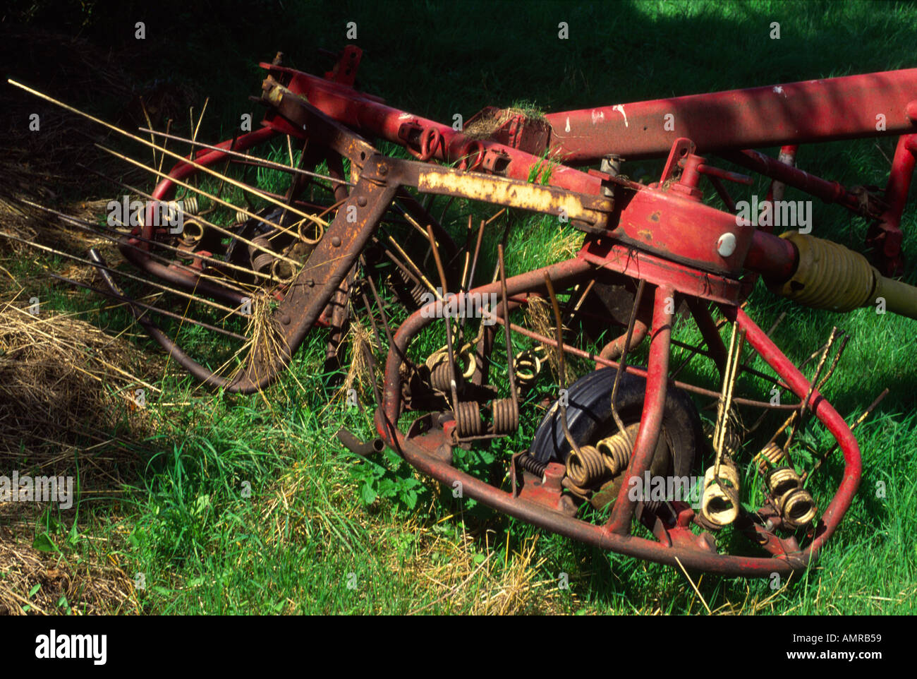 Farm machinery in Cotswolds field England Stock Photo - Alamy