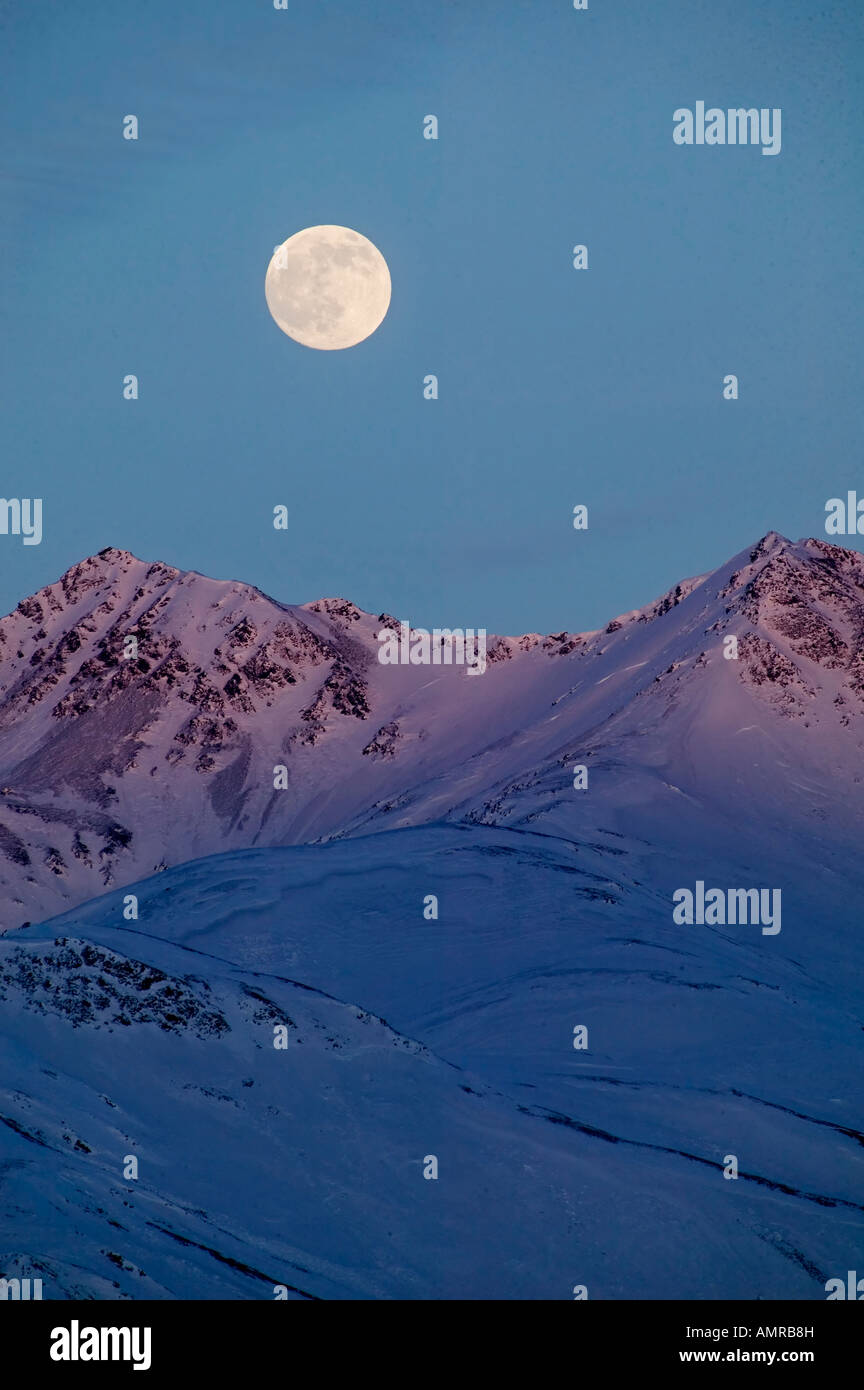 Alaska, winter, moon, brooks range, Chandalar Shelf Stock Photo - Alamy