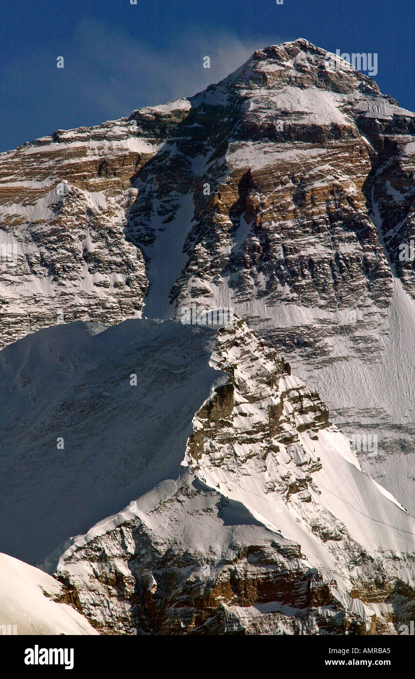 Mount Everest summit and north face Himalayas Tibet Stock Photo - Alamy