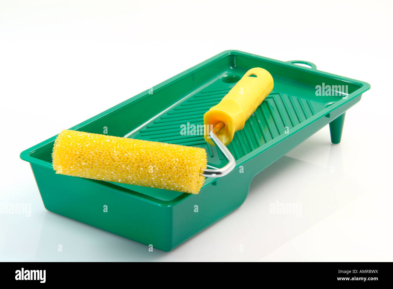 painting equipment roller and pan isolated on white background Stock ...
