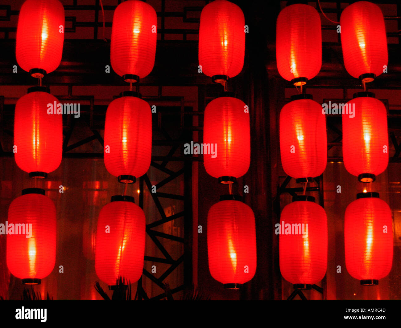 Red lanterns outside restaurant Chengdu Sichuan central China Stock ...