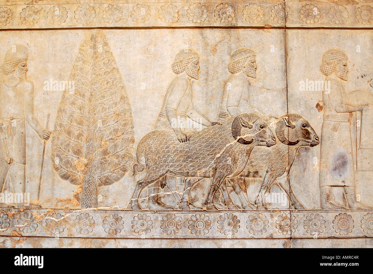 Bas Relief at the Apadana, depicting delegations bringing gifts, at ...