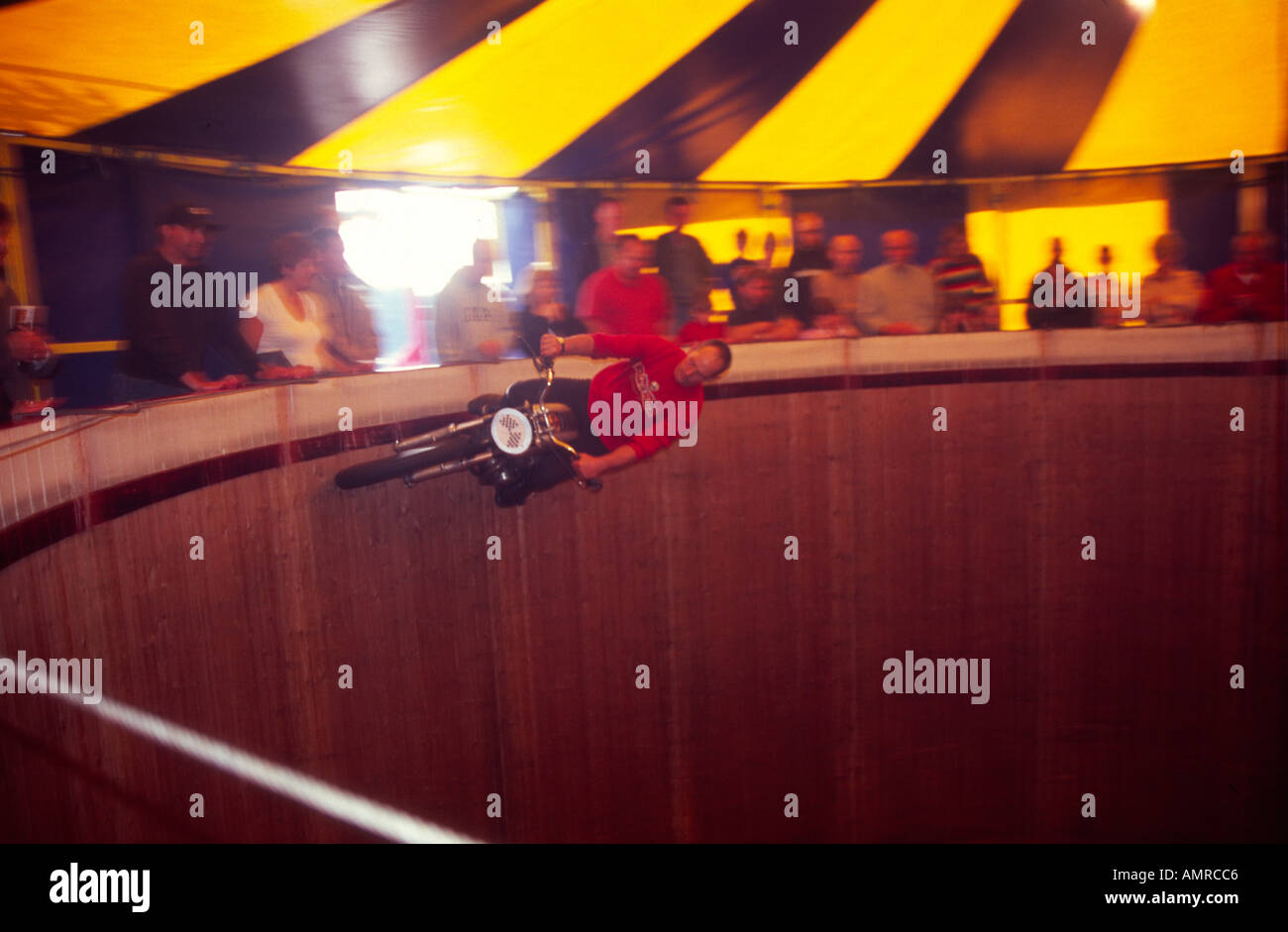 Wall of death motorcycle rider Stock Photo - Alamy