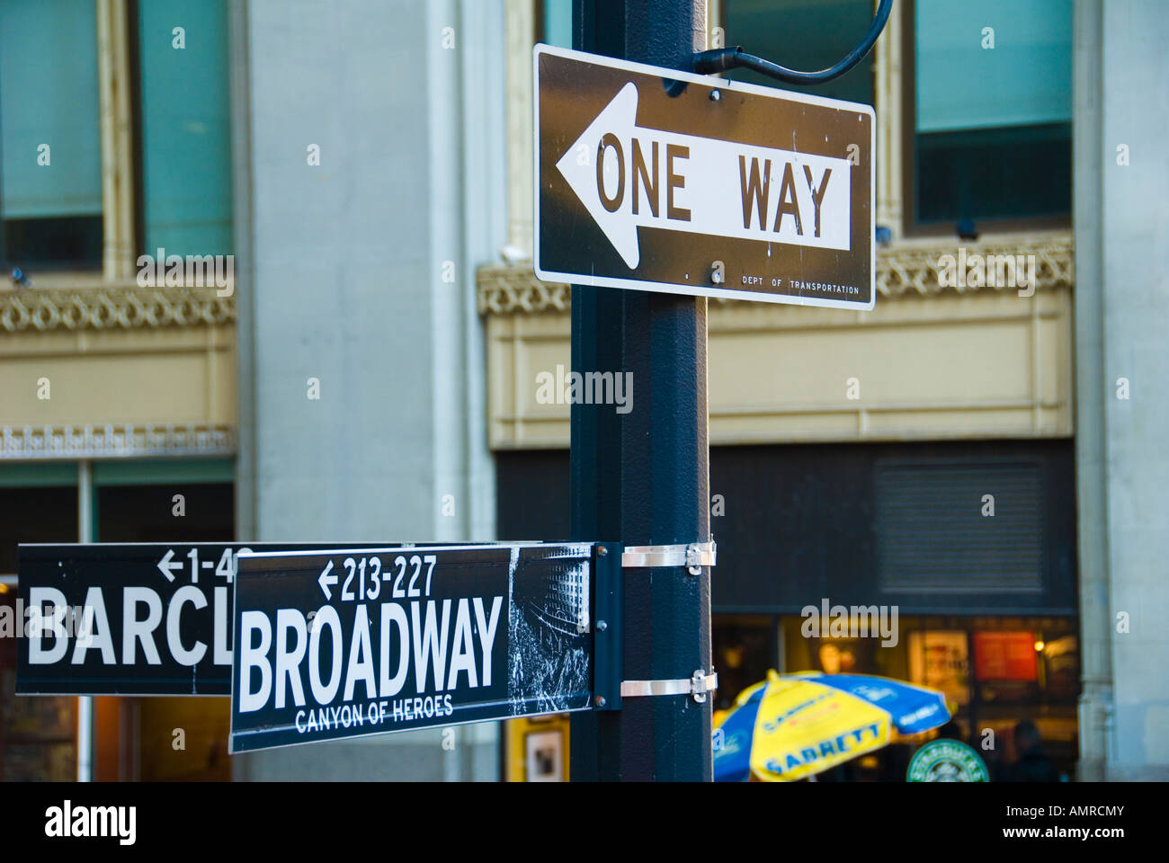 Broadway and street signs New York City Stock Photo - Alamy