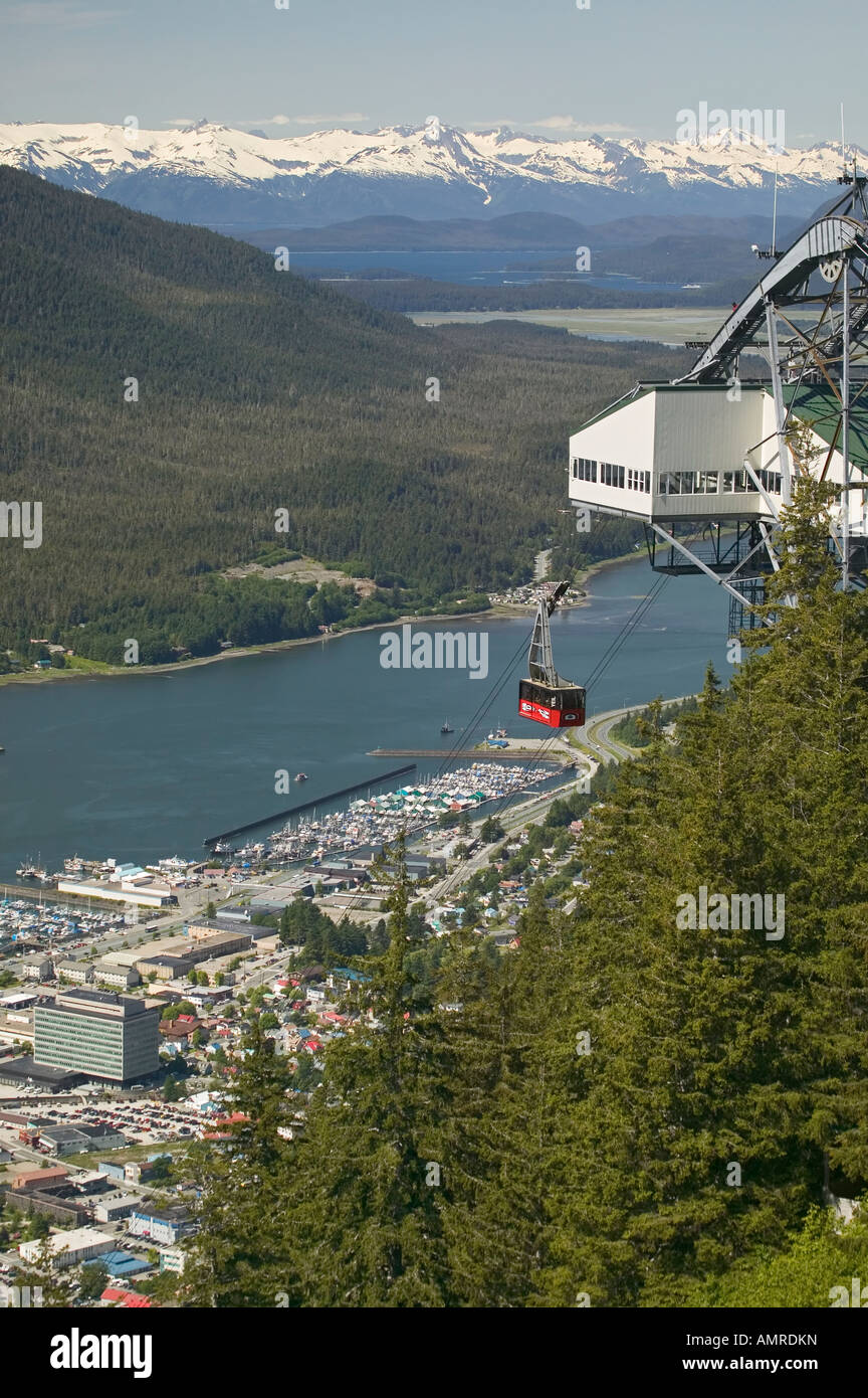 USA, Alaska, Inside Passage, Juneau and Gastineau Channel seen from Mt ...