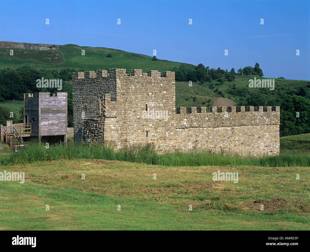 Gatehouse reconstruction at Vindolanda Roman Fort on Hadrians Wall ...