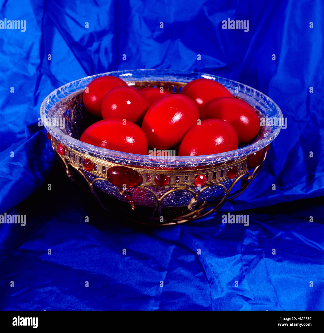 Red Painted Eggs For Greek Easter representing the blood of christ and ...