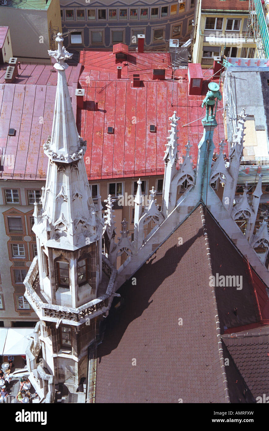 Munich rooftops view from spire in New Town Hall Stock Photo - Alamy