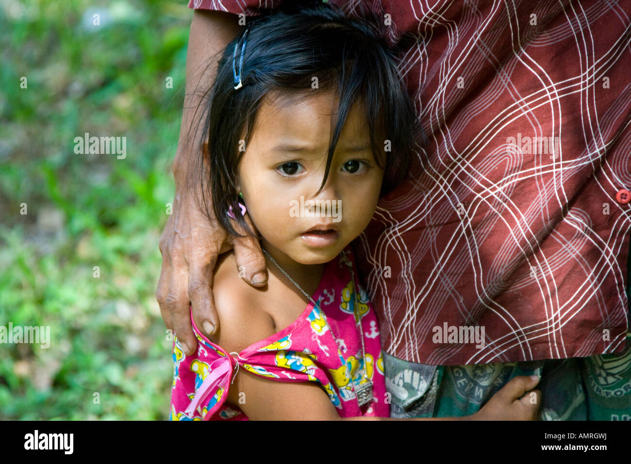 Frightened Young Rural Balinese Girl Bali Indonesia Stock Photo - Alamy
