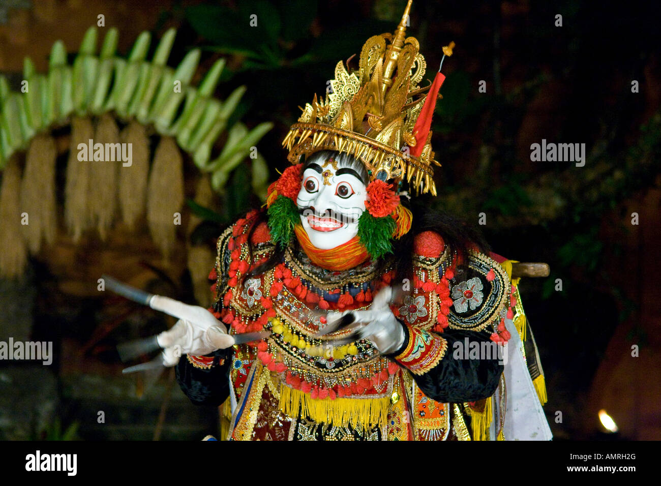 Demon Mask Dance Performance Ubud Palace Bali Indonesia Stock Photo - Alamy