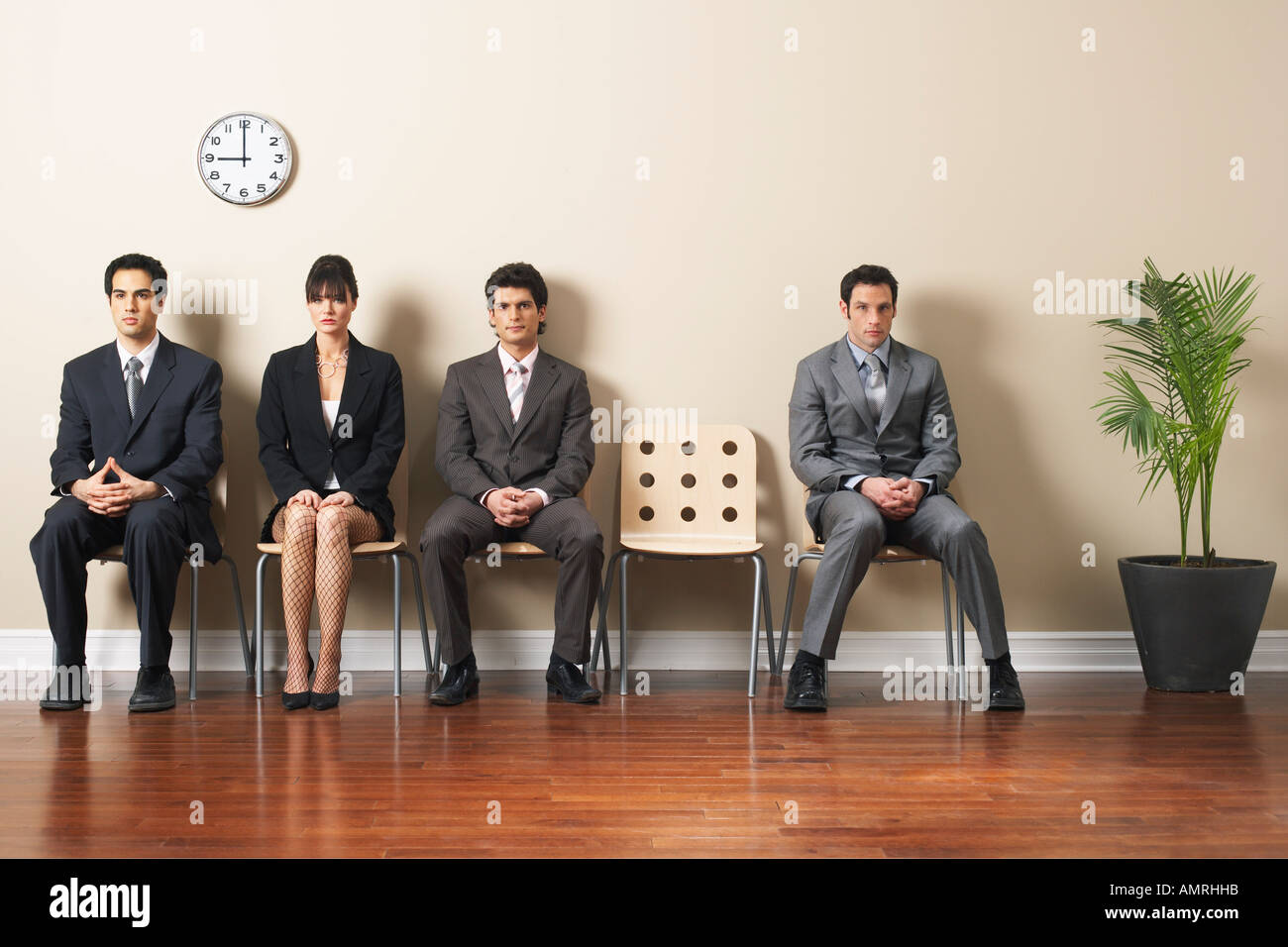 Four people waiting interview sitting hi-res stock photography and ...