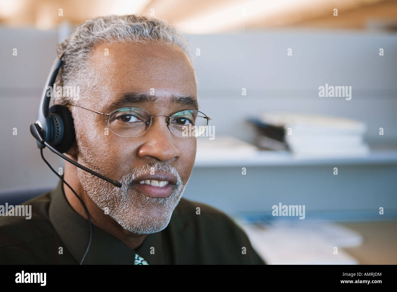 african businessman wearing headset Stock Photo - Alamy