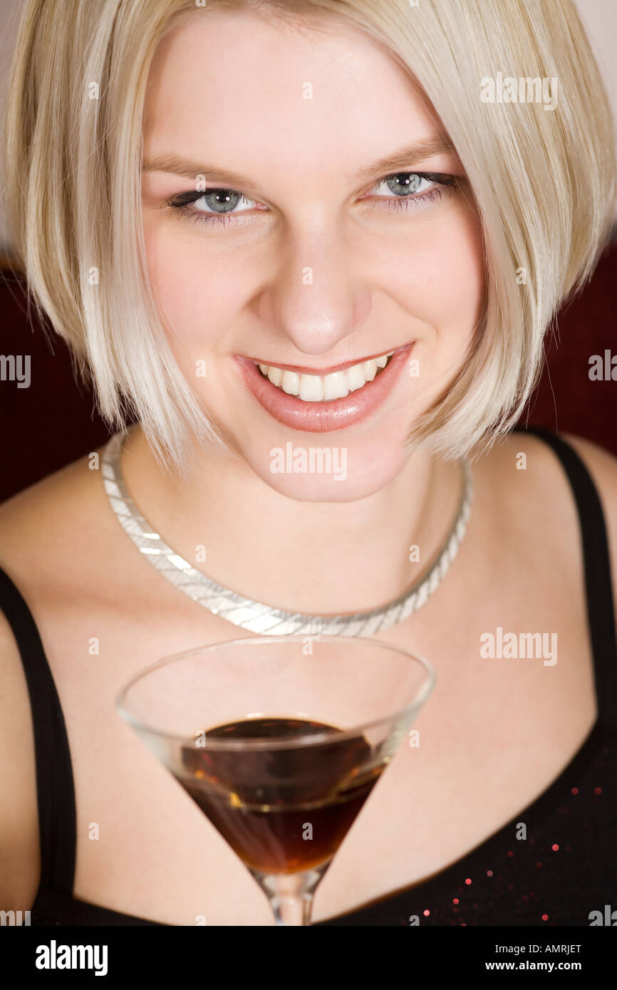 Coctail glass woman hi-res stock photography and images - Alamy