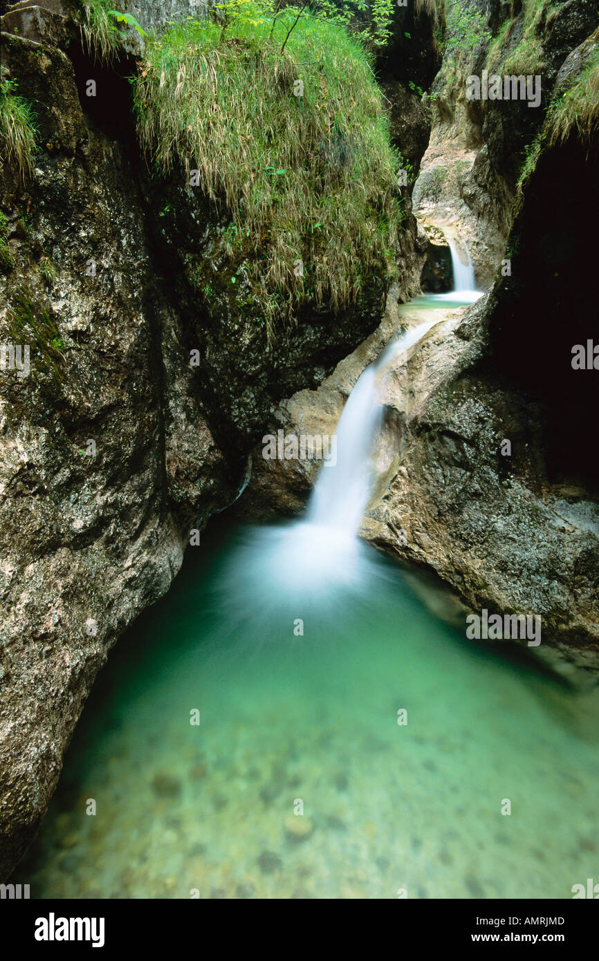 Waterfall at Almbach Gorge, Berchtesgaden, Bavaria, Germany Stock Photo ...