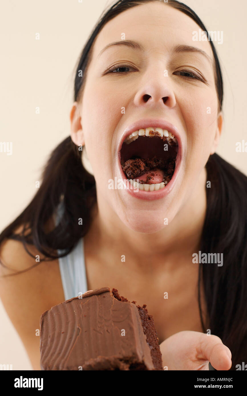 Woman alone eating humour hi-res stock photography and images - Alamy