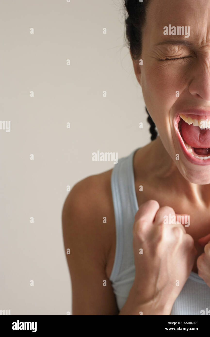 Black And White Woman Screaming High Resolution Stock Photography and ...