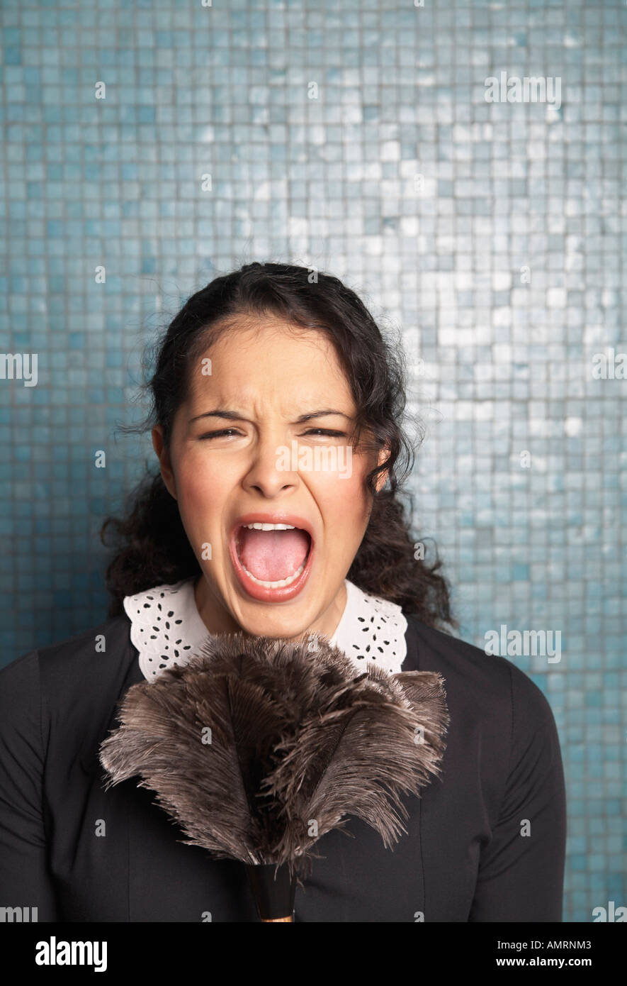 Portrait of Maid Yelling Stock Photo - Alamy