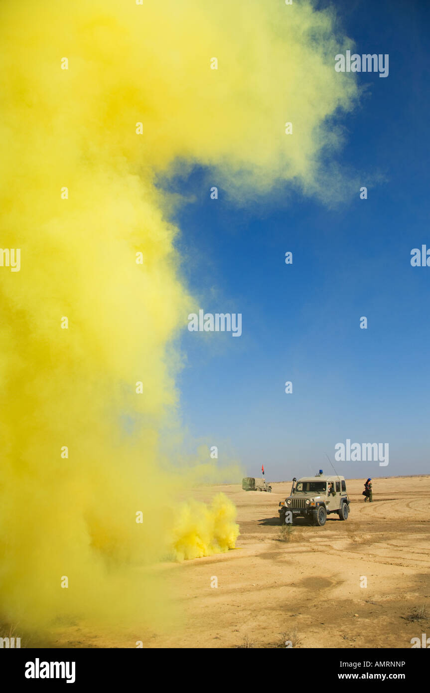 Army Maneuvers and Yellow Smoke Grenade Stock Photo - Alamy