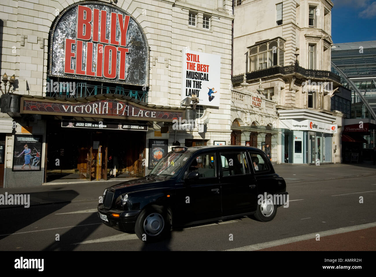 Taxi in front of Victoria Palace Theatre Billy Elliot the musical in London Stock Photo - Alamy