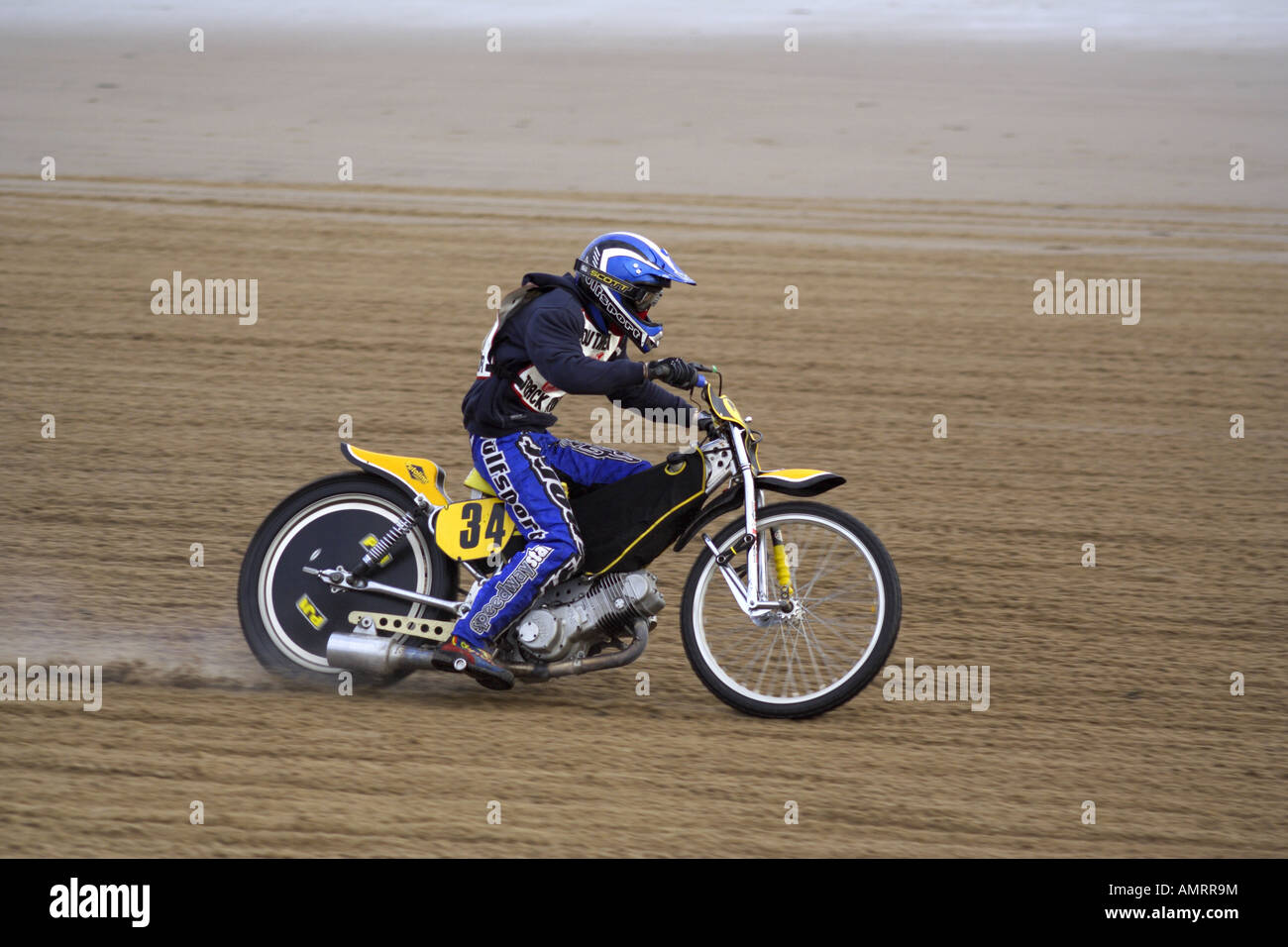 Motorbiker Sand Racing at Mablethorpe, UK Stock Photo - Alamy