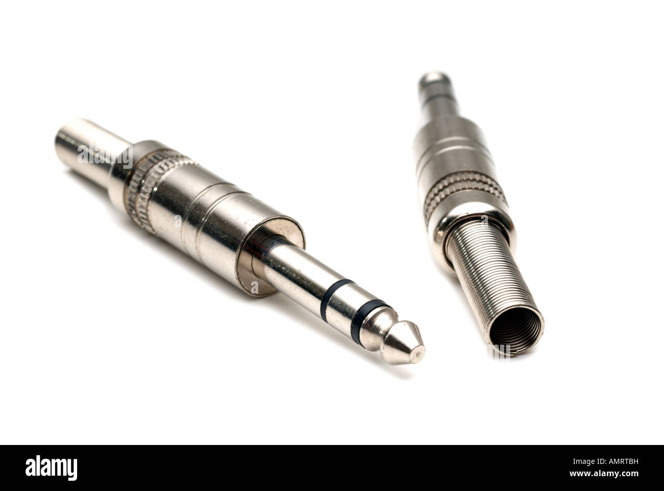 "Quarter inch" metal phono "jack plugs" for fitting to cable Stock ...