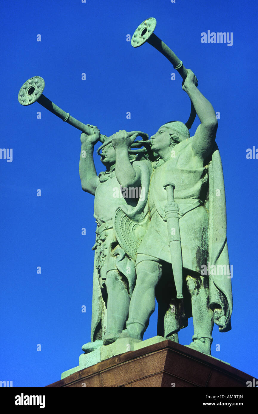 Statue of lur players Vester Voldgade Copenhagen Denmark Stock Photo ...