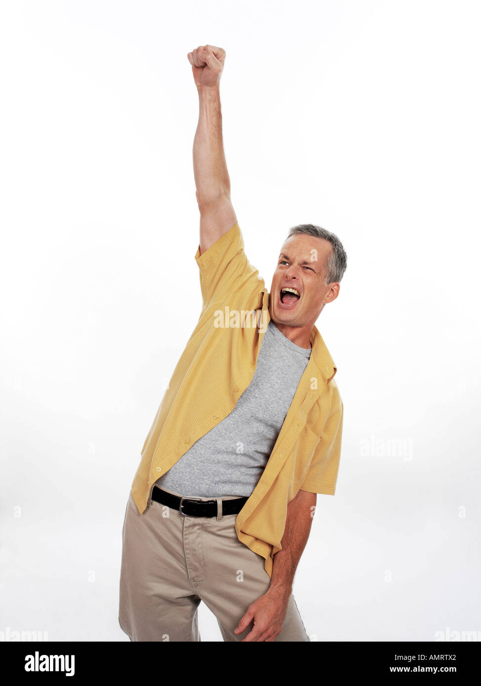 Happy old man shouting celebrating hi-res stock photography and images ...