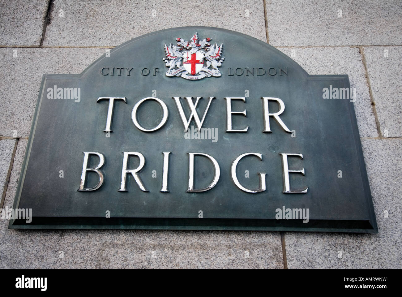 Tower Bridge sign London Stock Photo - Alamy