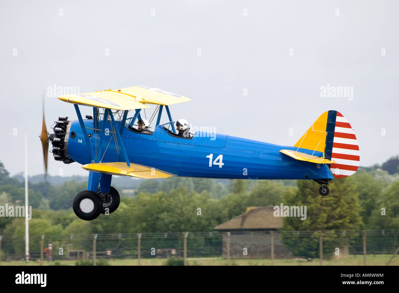 US Army Boeing A75N1 Stearman military trainer aircraft used during the ...