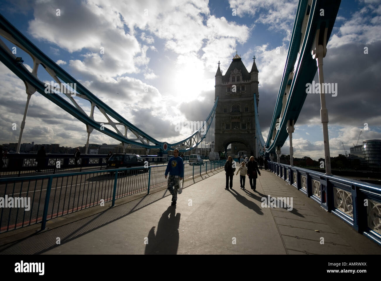 Tower Bridge people walk London Stock Photo - Alamy