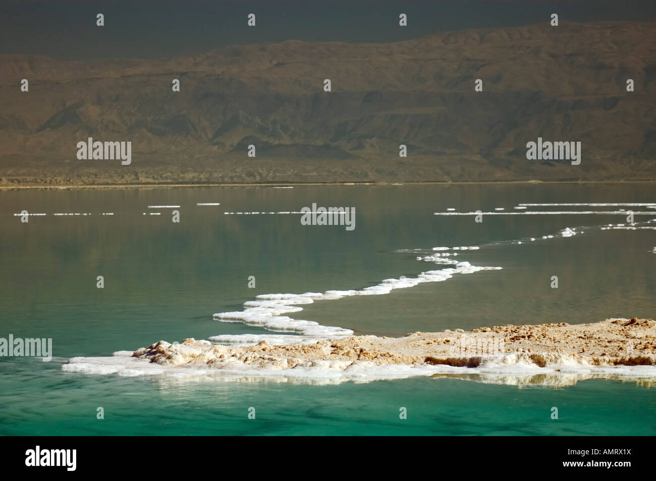 Israel Dead sea salt formation caused by the evaporation of the water ...