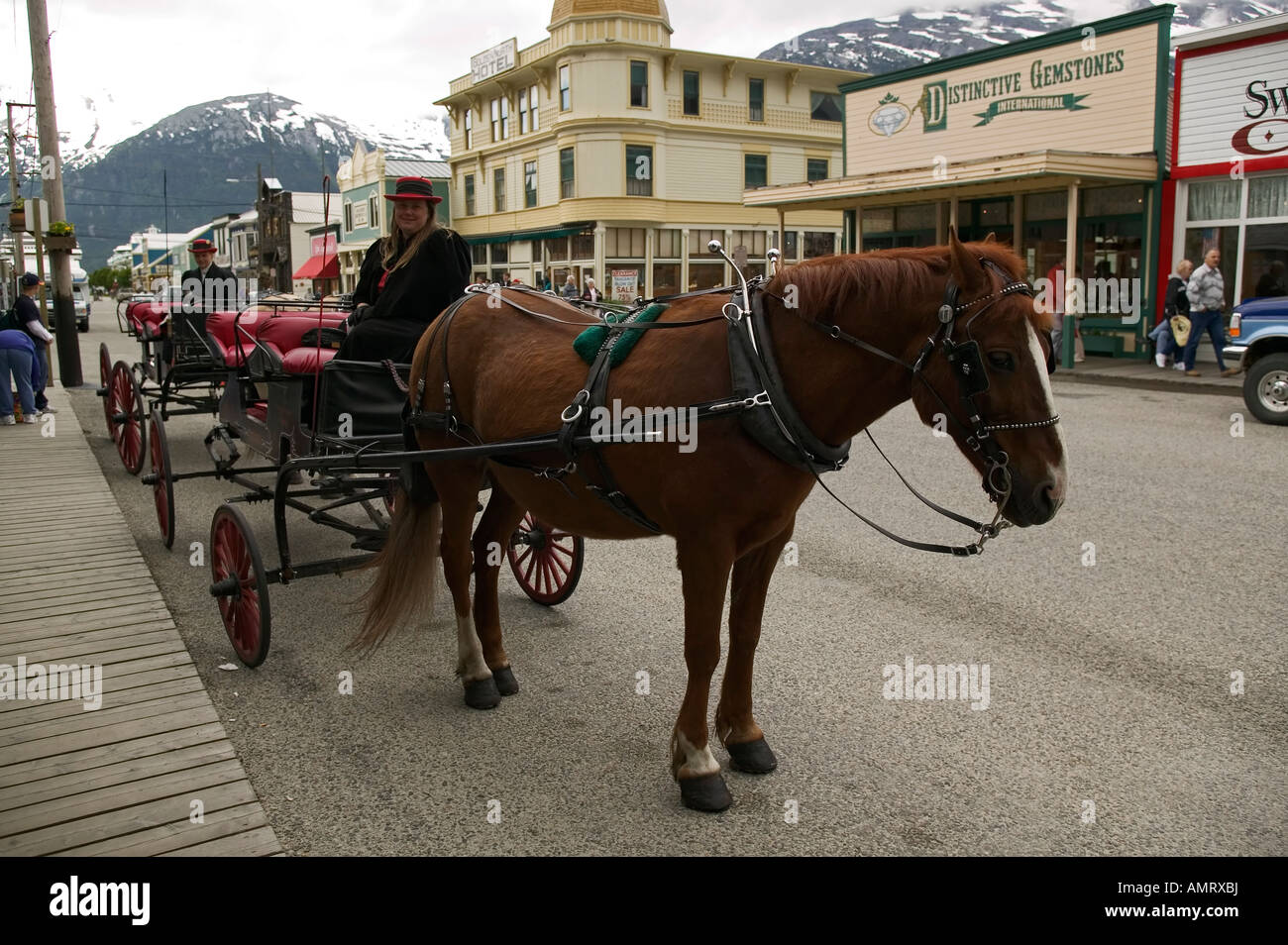 USA, Alaska, Inside Passage, Skagway, Horse and Buggy Tours Stock Photo ...
