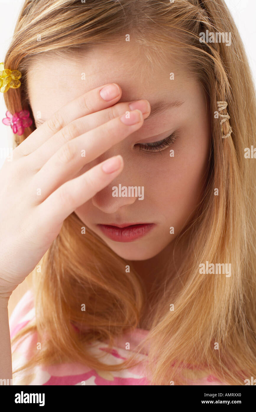 Tween girl face serious hi-res stock photography and images - Alamy