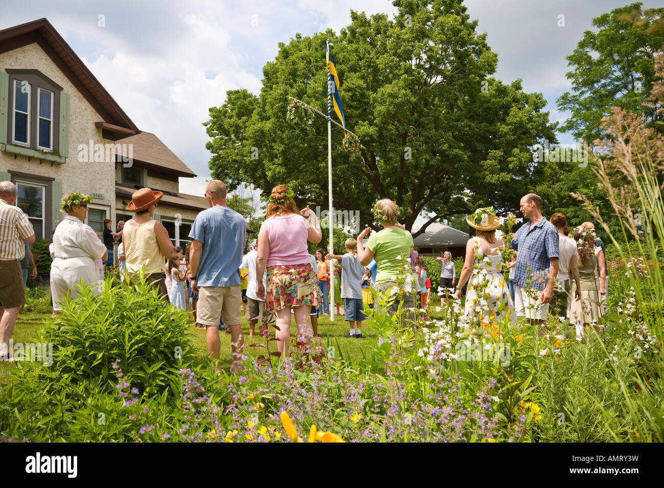 Midsummer festival gathering in Minnesota Stock Photo - Alamy